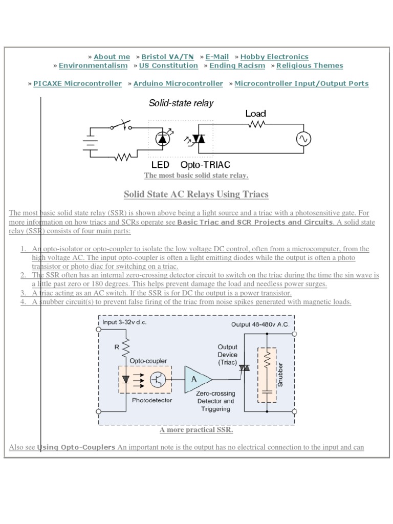 Solid State AC Relays Using Triacs | PDF | Series And Parallel Circuits ...