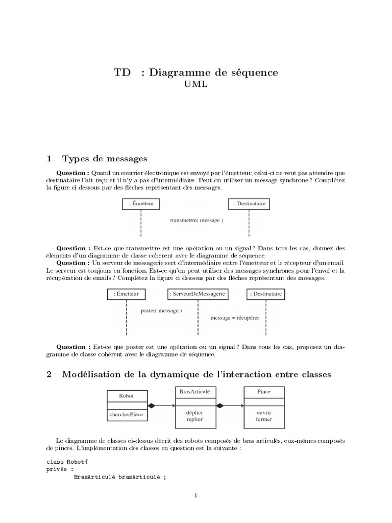 Diagramme de séquence UML et messages | PDF | Informatique
