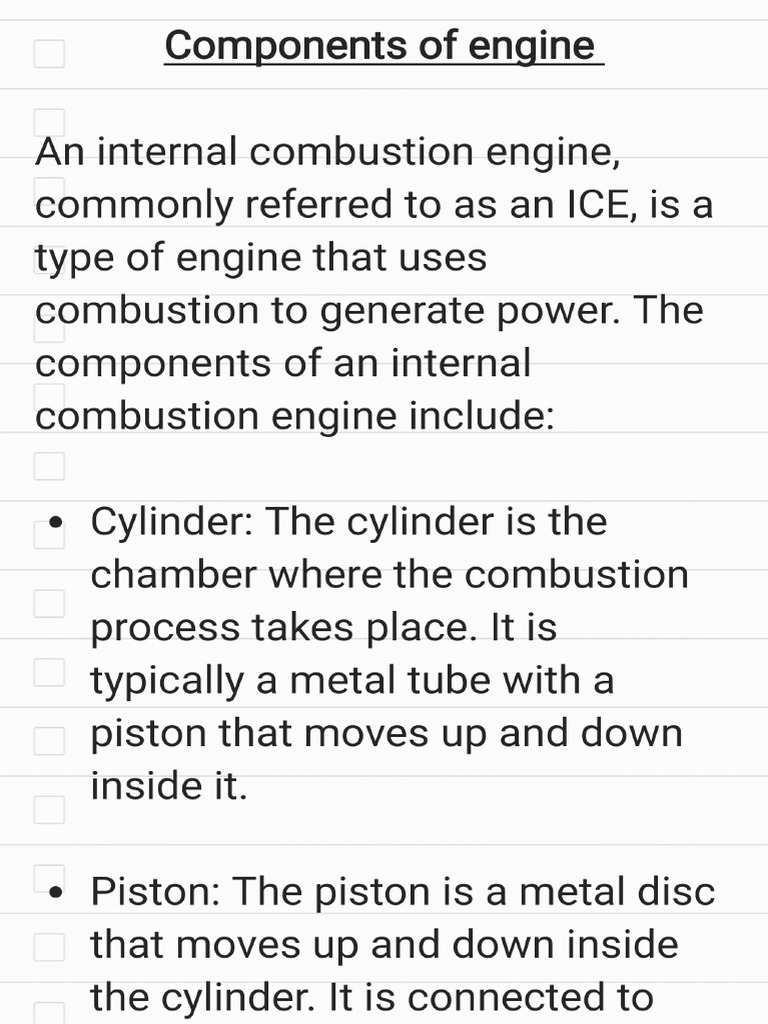 Components Of Engine Pdf