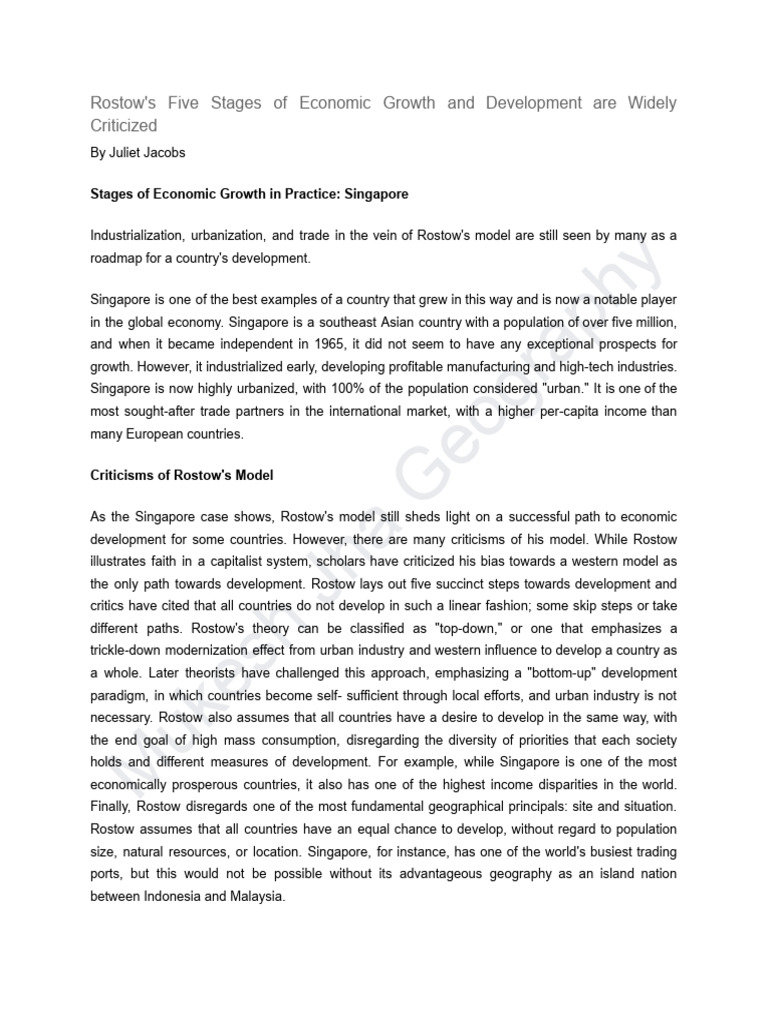 Case Study - Rostow's Stages of Growth | PDF | Modernization Theory ...