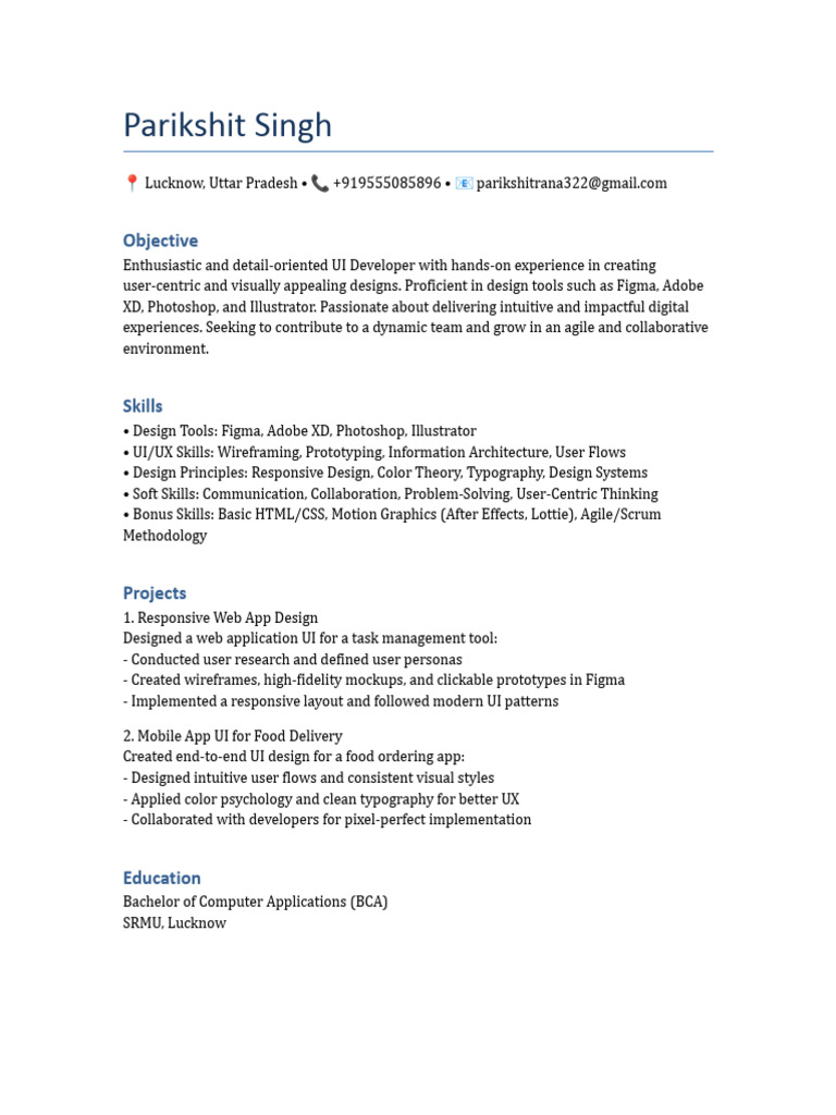 Parikshit Singh Resume | PDF