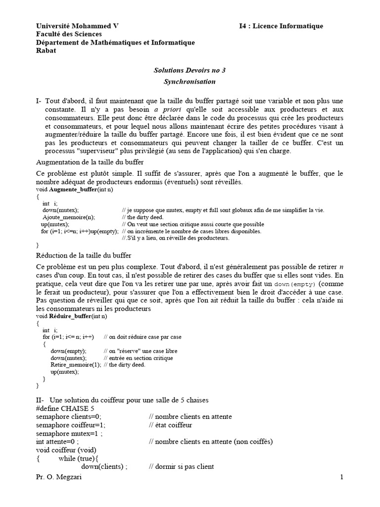 Synchronisation en Programmation Concurrente | PDF | Informatique | Informatique