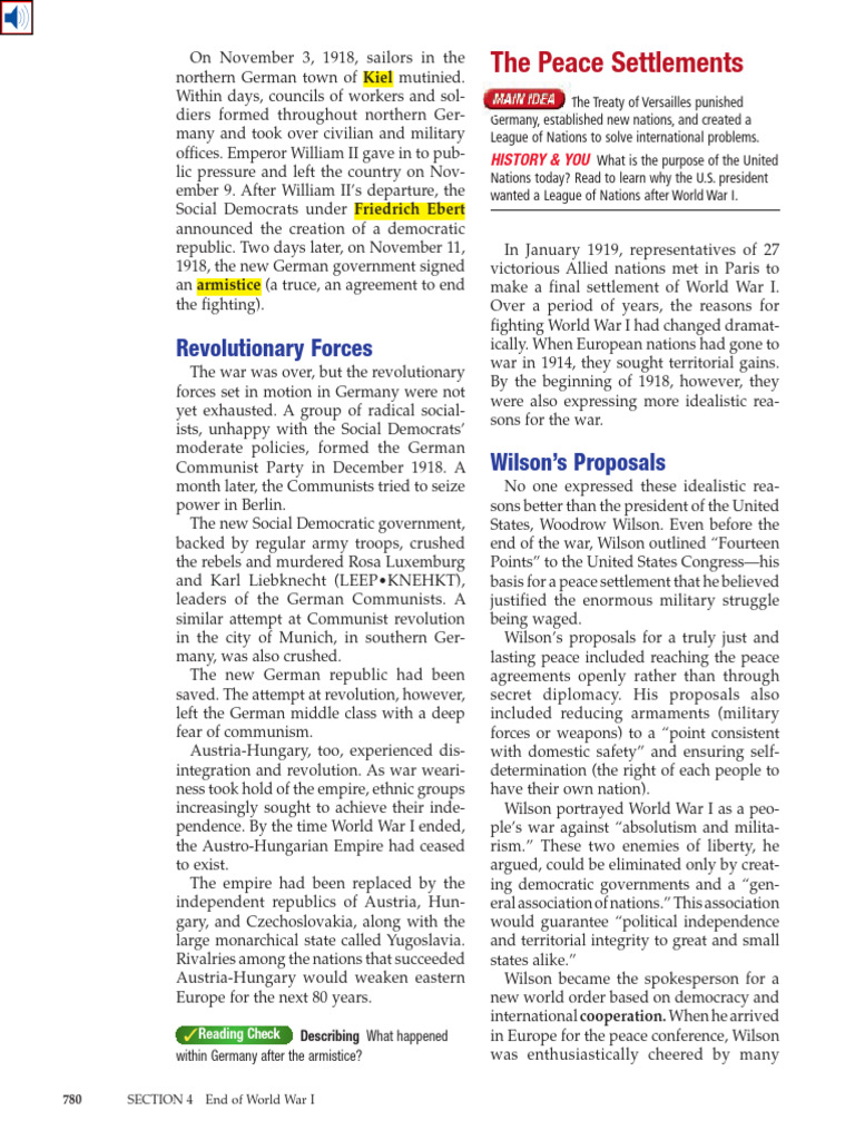 Chapter 23 War and Revolution 1914-1919 | PDF | Treaty Of Versailles ...