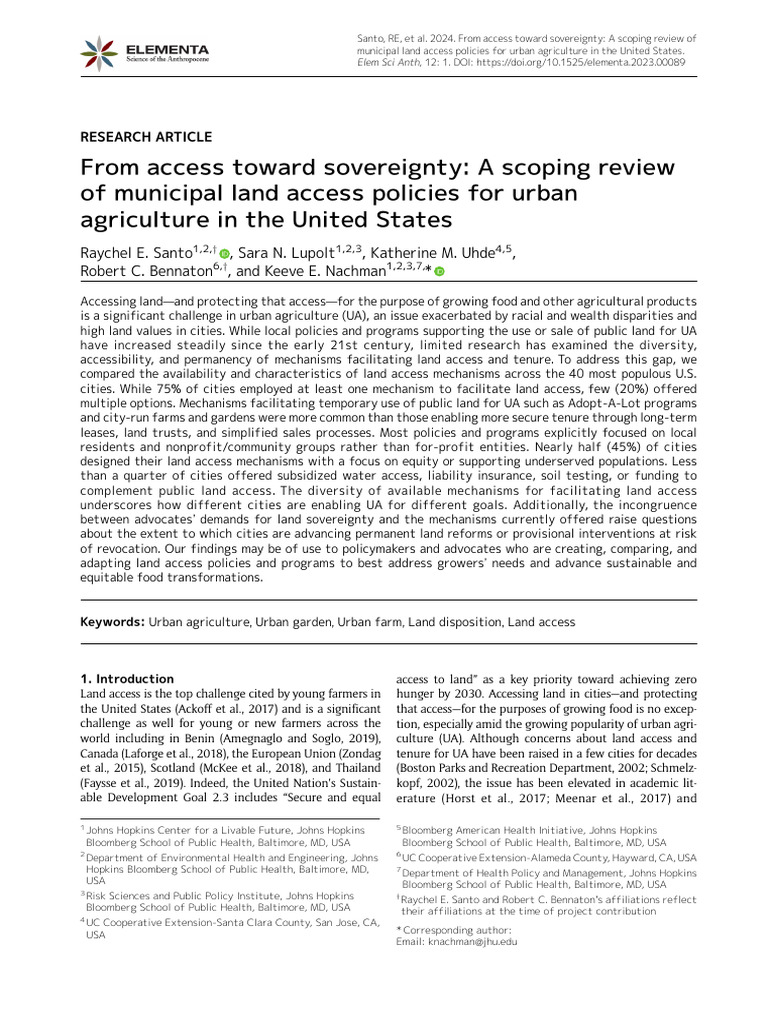 From Access Toward Sovereignty A Scoping Review of | PDF | Urban ...