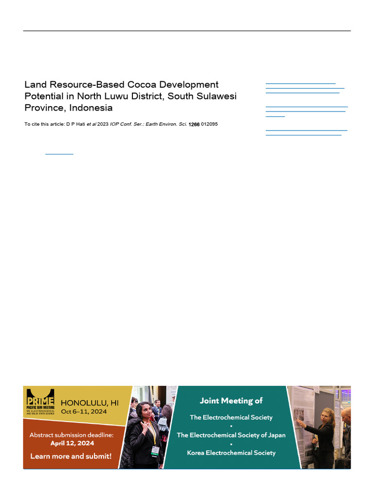 Land Resource-Based Cocoa Development Potential in | PDF | Soil | Cocoa Bean