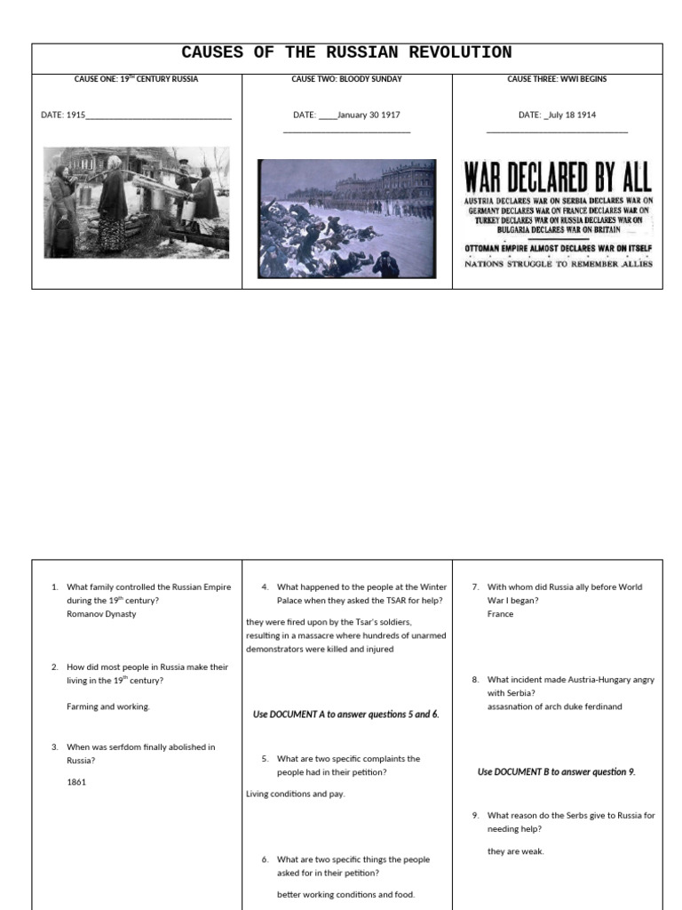 Causes and Effects of the Russian Revolution | PDF | Russian Revolution ...