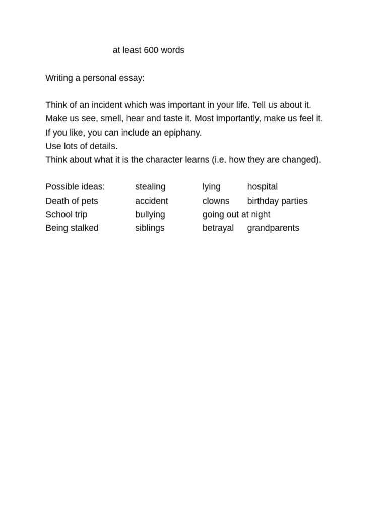 Crafting a Personal Essay: Key Elements | PDF