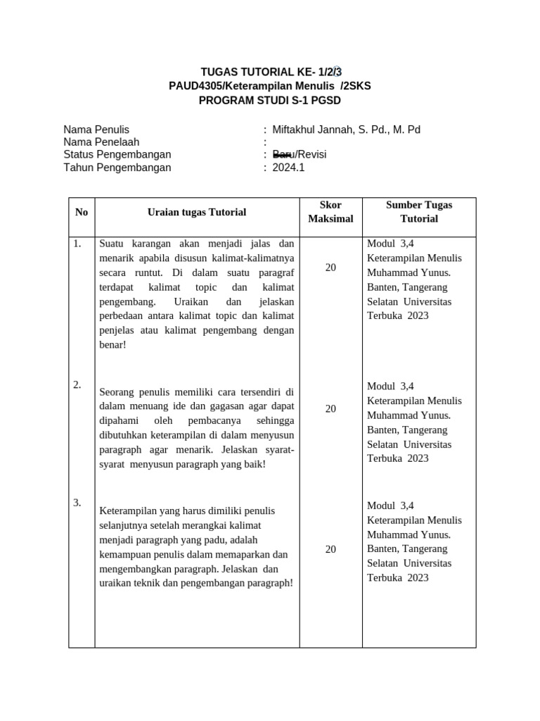 Tugas Tutorial Ke 3 New | PDF