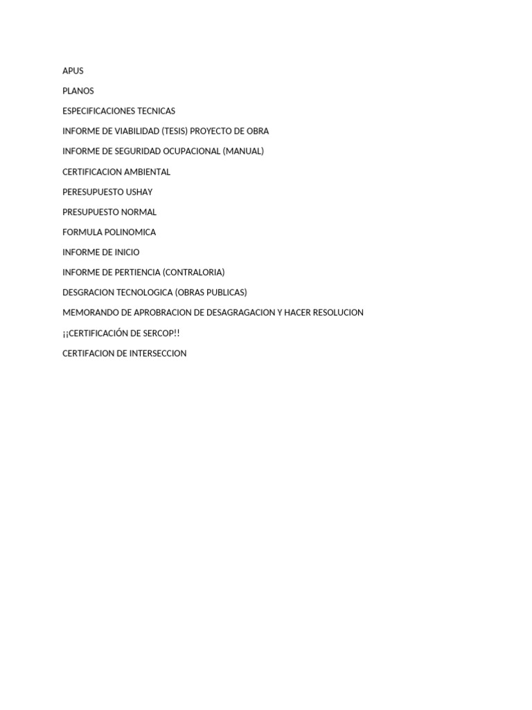 Requisitos LICO | PDF