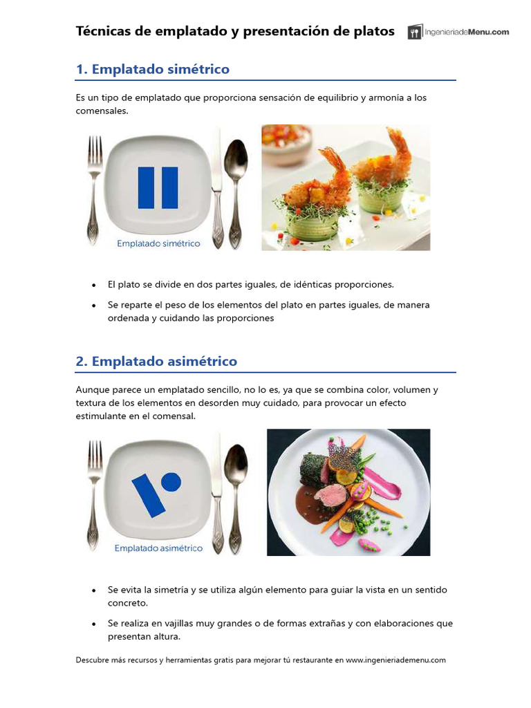 Tecnicas de Emplatado y Presentacion de Platos | PDF
