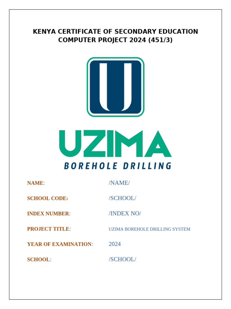 Uzima Borehole Drilling System | PDF | Security | Computer Security