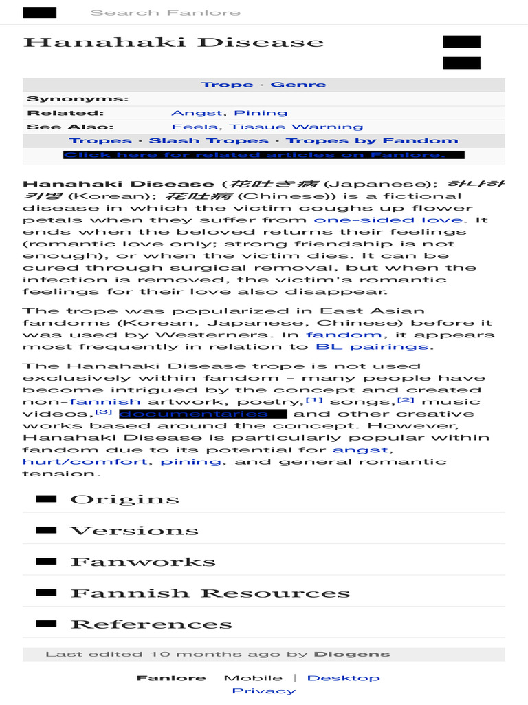 Hanahaki Disease - Fanlore | PDF