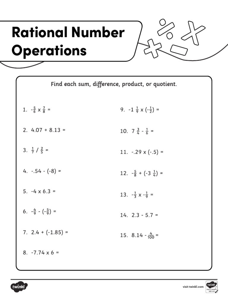 BW Rational Numbers Activity | PDF