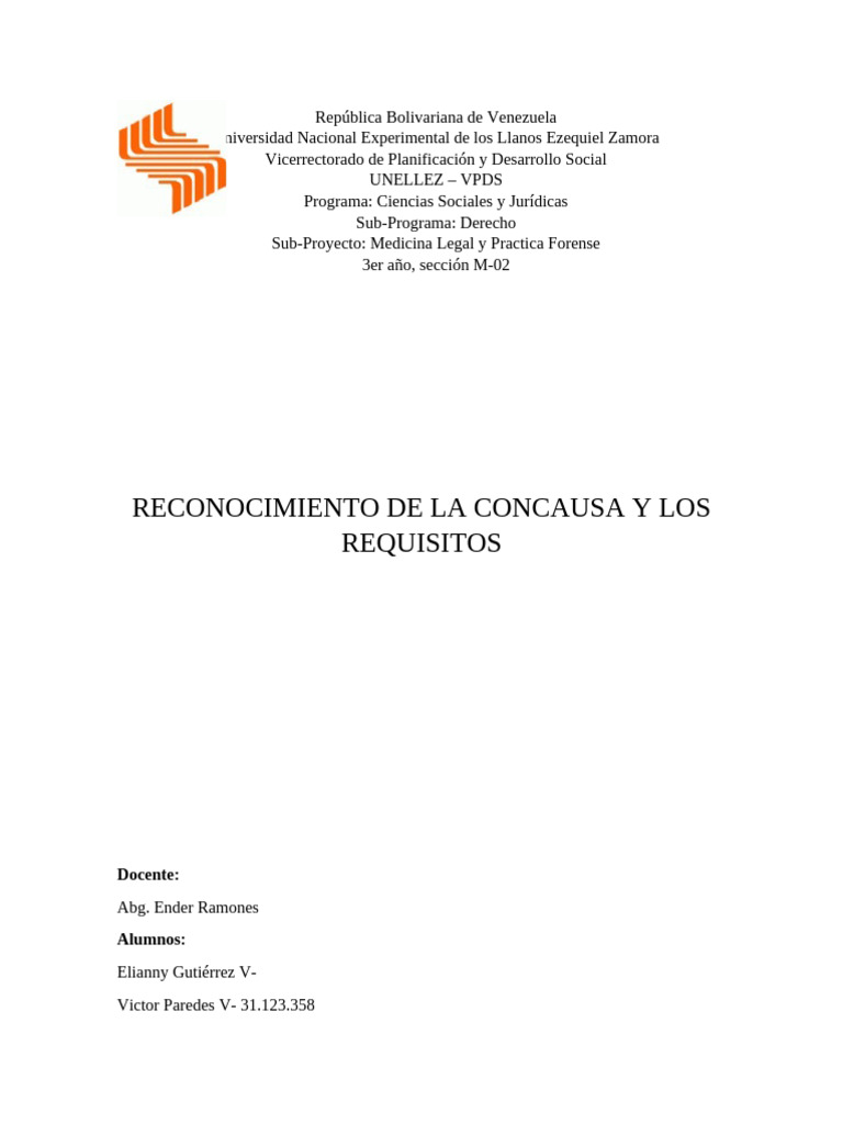 Reconocimiento de la Concausa Penal | PDF | Homicidio