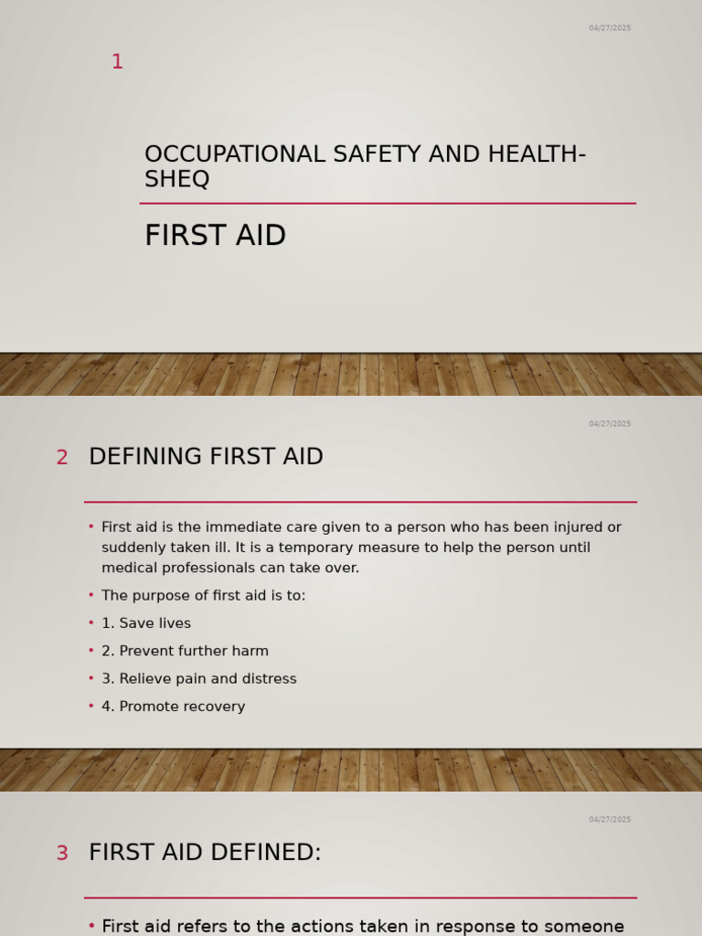 First Aid Osh-Sheq 2024 | PDF | First Aid | Cardiopulmonary Resuscitation