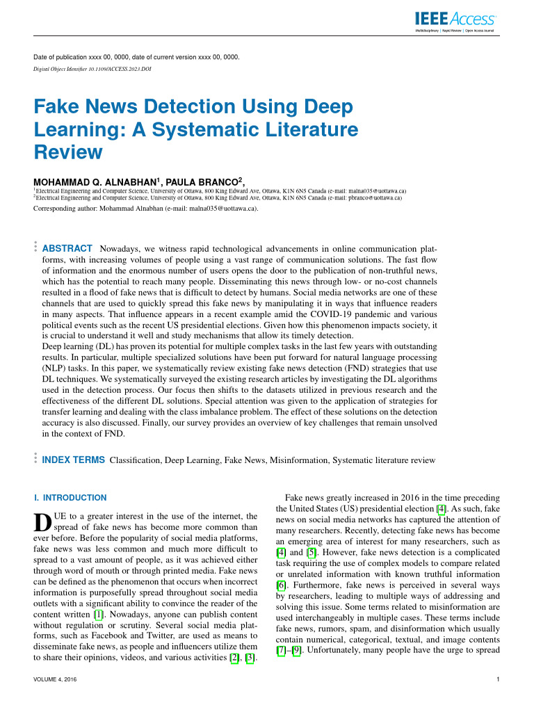 Fake News Detection Using Deep Learning A Systemat | PDF ...