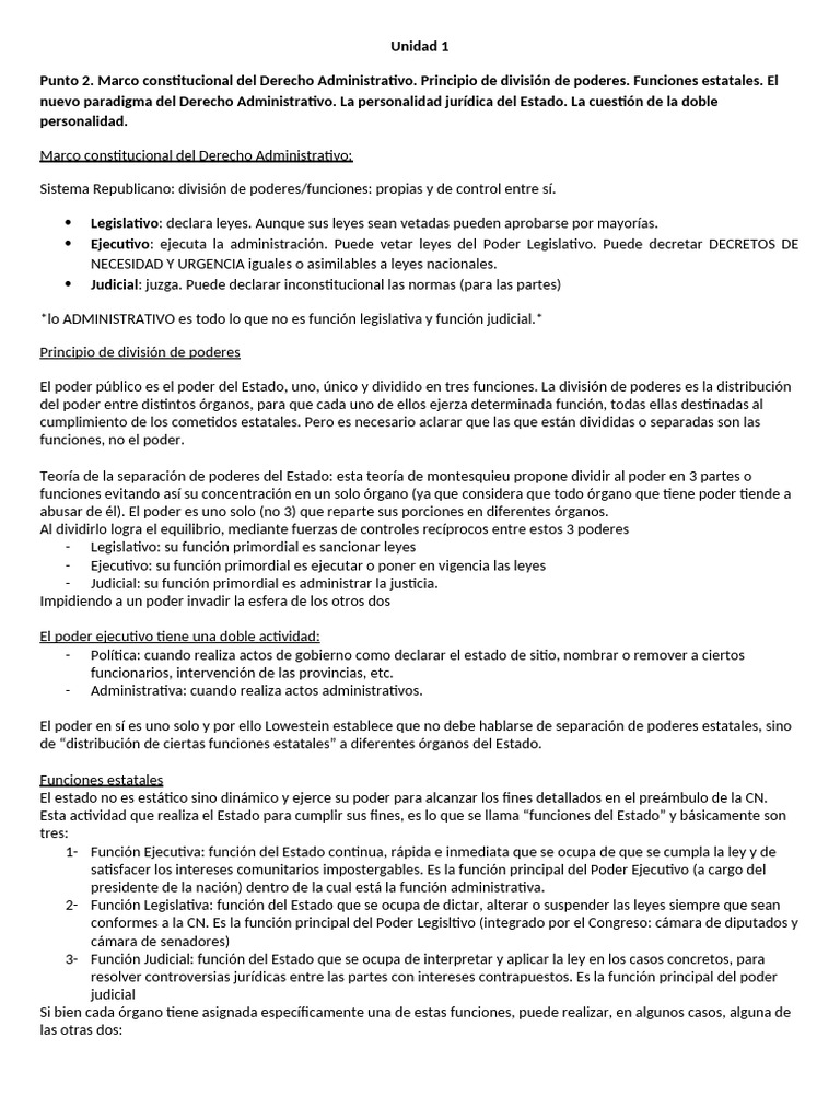Unidad 1 2 3 4 Y5 Adm | PDF | Jurisdicción | Separación de poderes