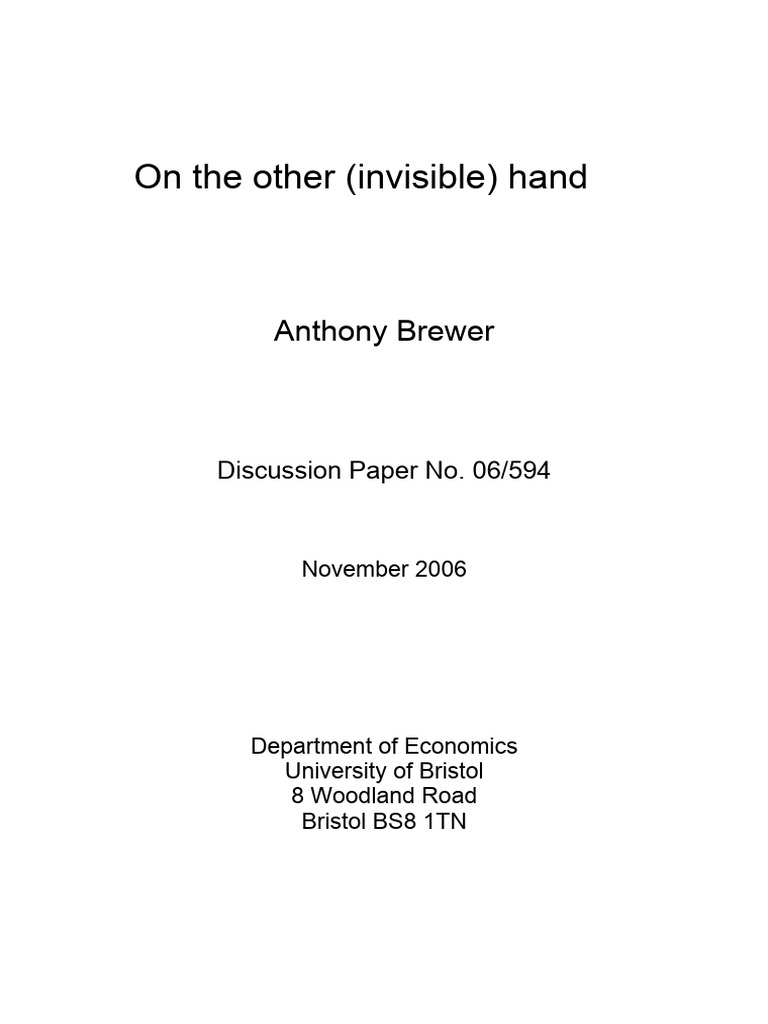 Invisible Hand in Moral Sentiments | PDF | The Wealth Of Nations | God