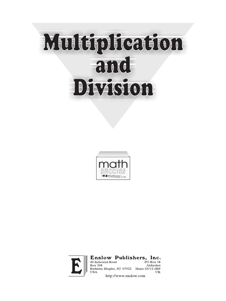 Math Success - Multiplication and Division | PDF | Mathematics | Arithmetic