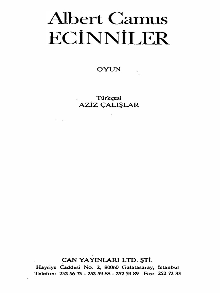 Albert Camus - Ecinniler CS | PDF