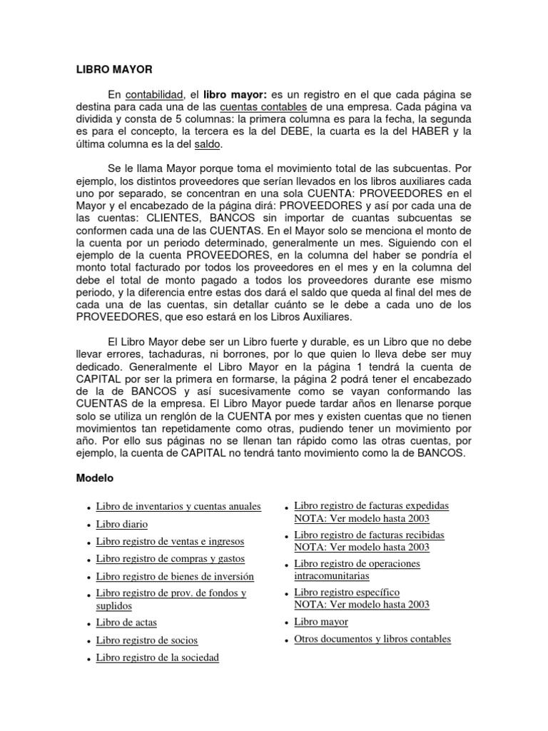 Qué es el Libro Mayor en Contabilidad | PDF | Contabilidad | Business