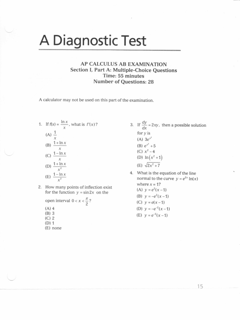 Multiple Choice Practice Test 2 With Answers | PDF | Mathematical ...