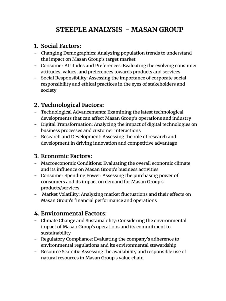 STEEPLE analysis - Masan Group | PDF | Economies | Business