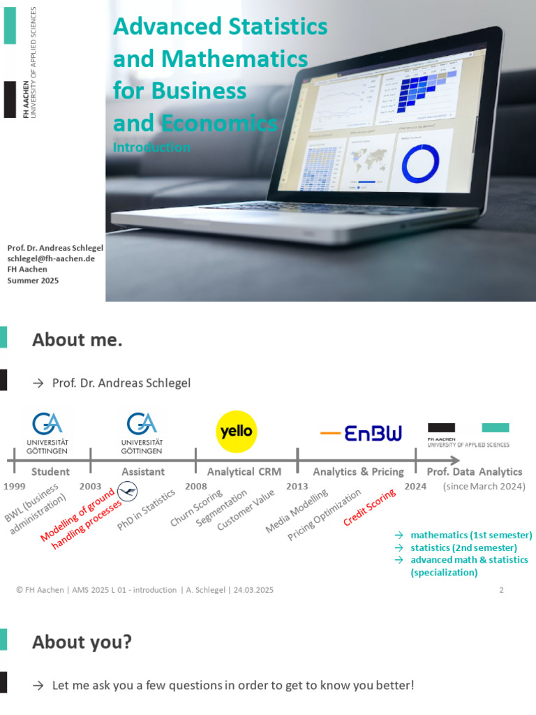 Ams L 01 Introduction | PDF | Statistics | Variance