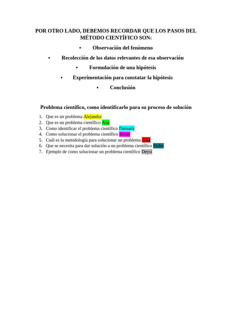 Metodo Problema Cientifico | PDF