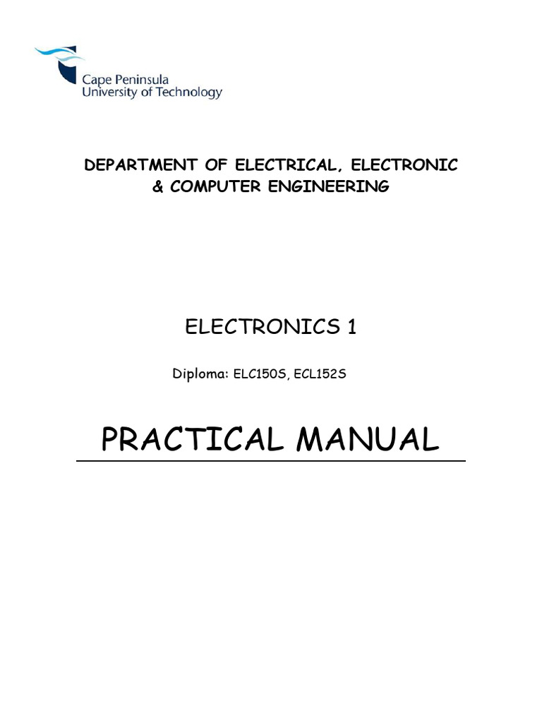 Electronics Practical Manual ELC150S/ECL152S | PDF | Rectifier | Logic Gate