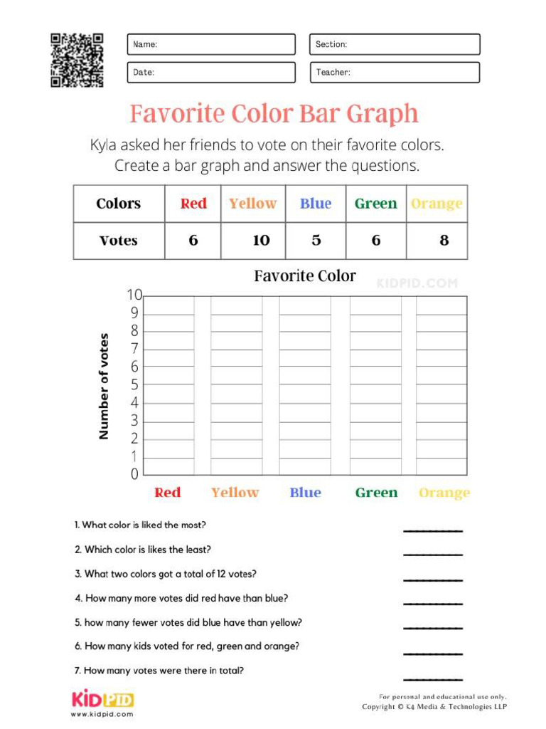 Bar Graphs Printable Worksheets For Grade 2 - Kidpid | PDF