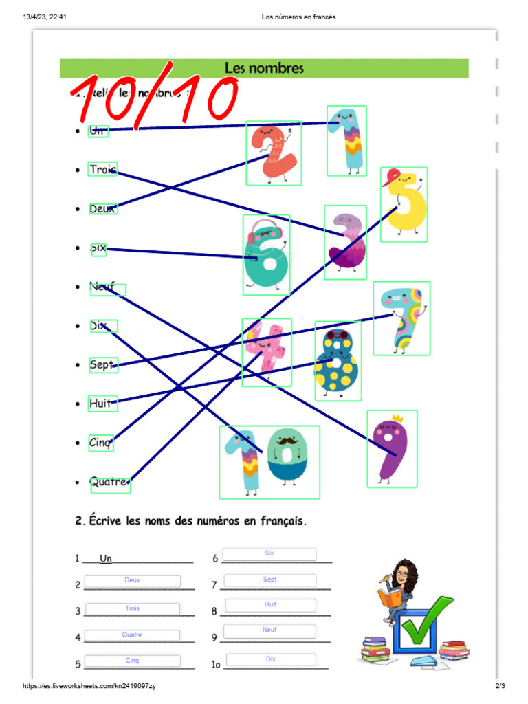 Números en francés para niños | PDF