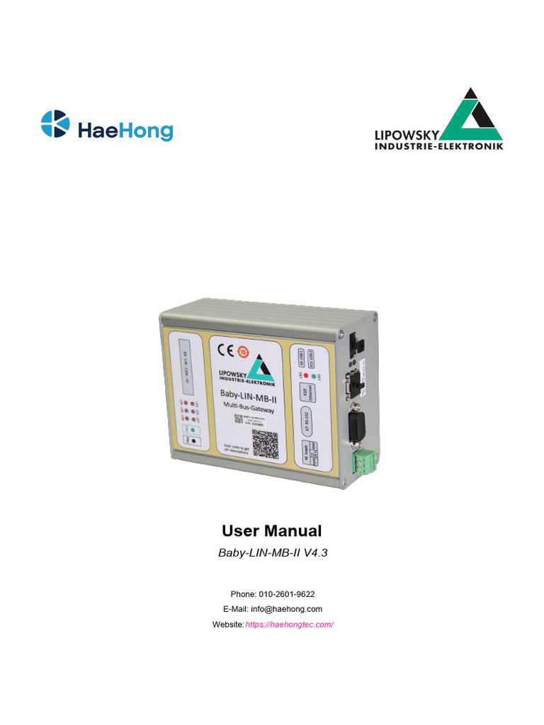 UserManual Baby LIN MB II en V4.3 | PDF | Safety | Usb