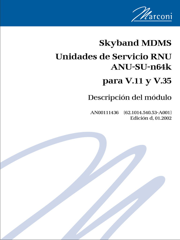 Skyband MDMS Unidades de Servicio RNU ANU-SU-n64k para V.11 y V.35 ...