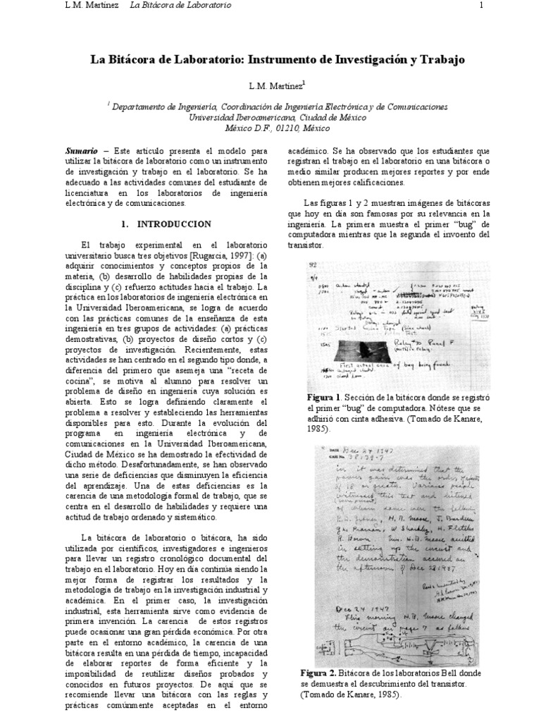 La Bitacora de Lab Oratorio | Descargar gratis PDF | Cuaderno | Blog