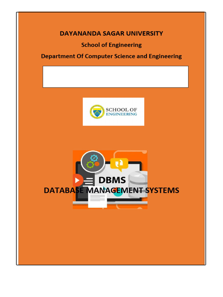 Database Management Systems: Dayananda Sagar University | PDF | Engineering | Databases