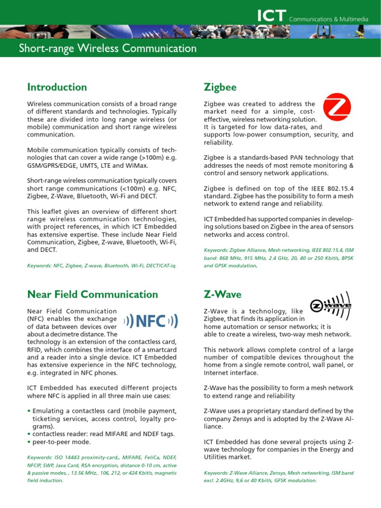Short Range Wireless Communication | PDF | Near Field Communication | Wireless Lan