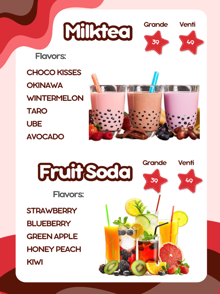 Menu - Milktea Template | PDF