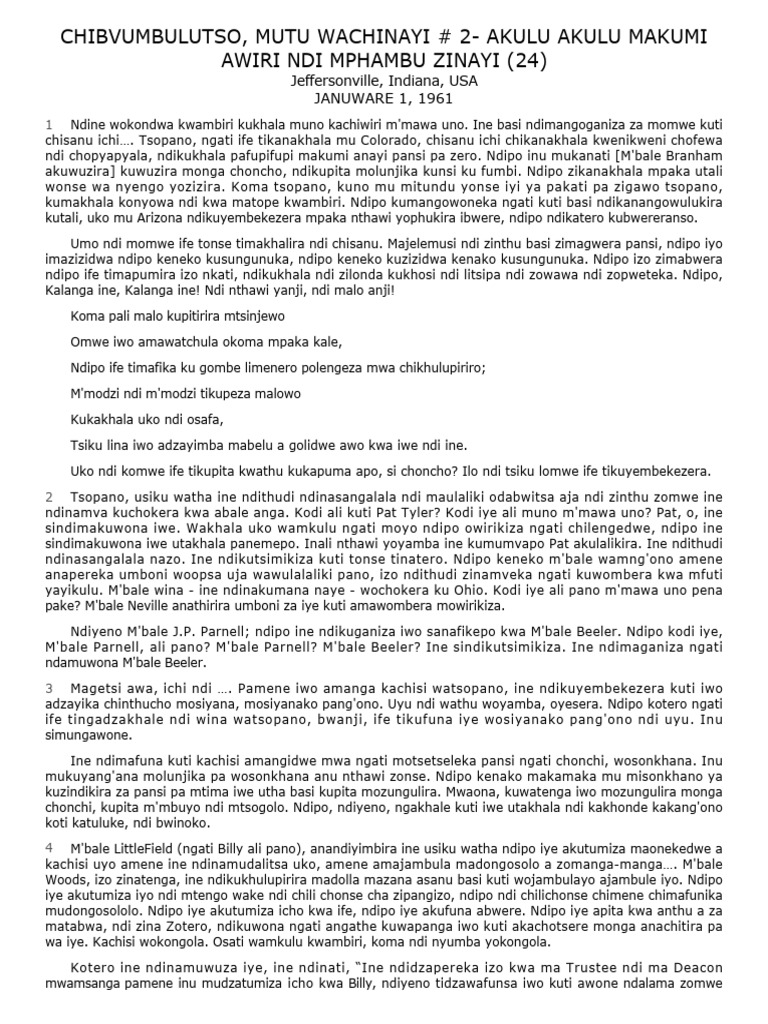 Chichewa 61 0101 Letter FullSheet | PDF