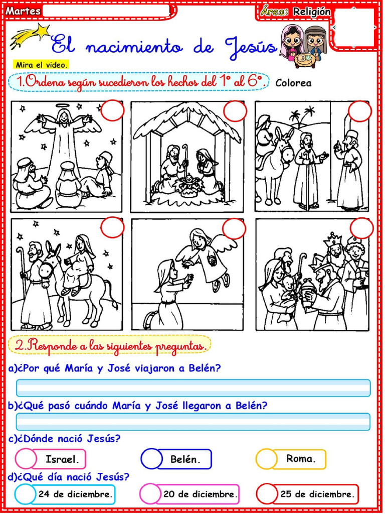 Ficha El Nacimiento de Jesus | PDF