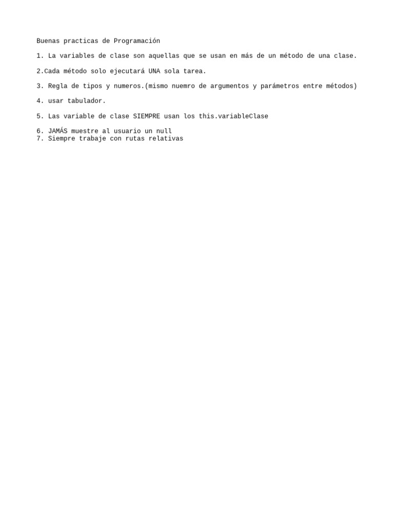 Buenas Practicas de Programación | PDF