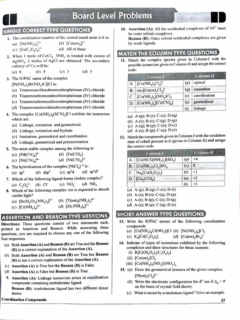 Coordination Module | PDF | Coordination Complex | Transition Metals