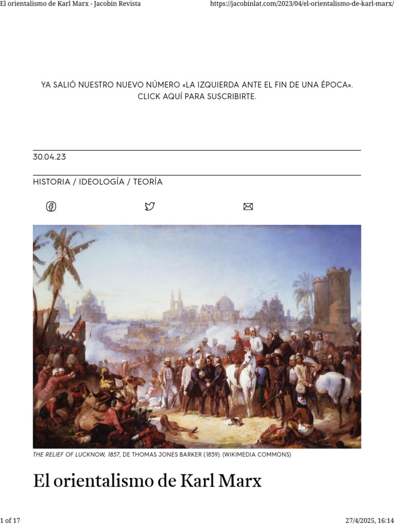 El orientalismo en la obra de Marx | PDF | Karl Marx | Imperio ruso
