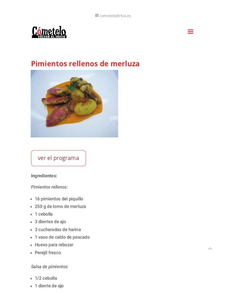 Pimientos Rellenos de Merluza | PDF | Caldo | Ajo