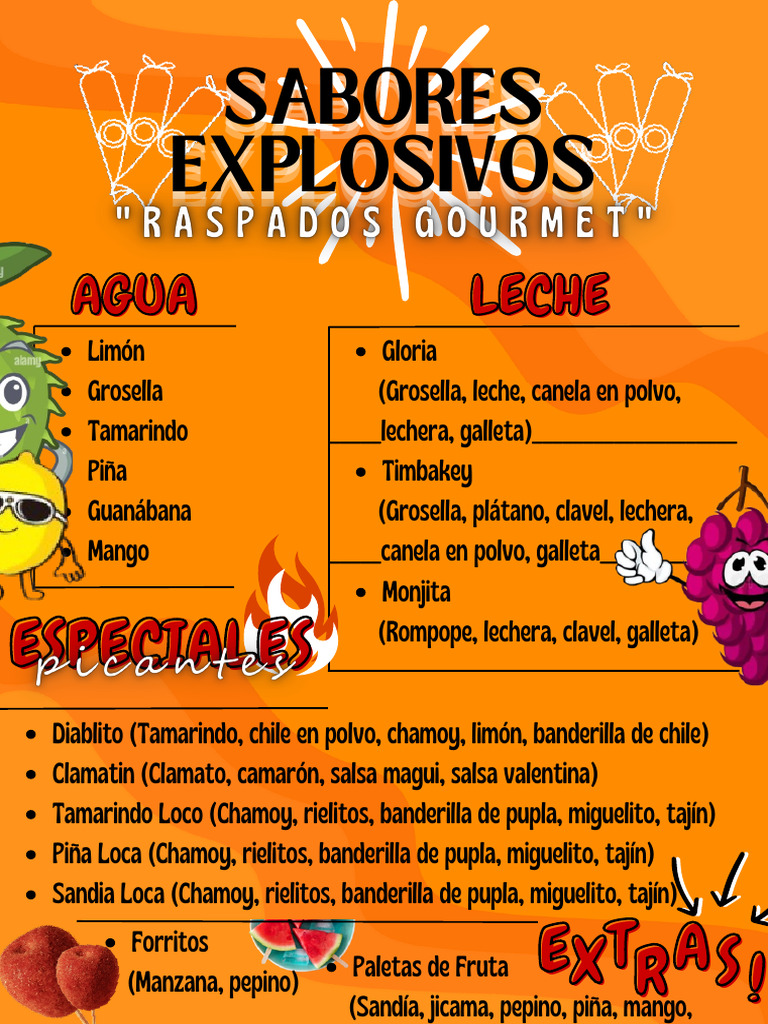Menú de Raspados y Sabores Especiales | PDF