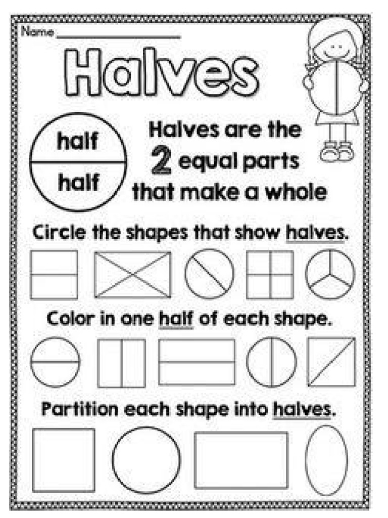 First Grade Fractions Worksheets and Math Centers | PDF