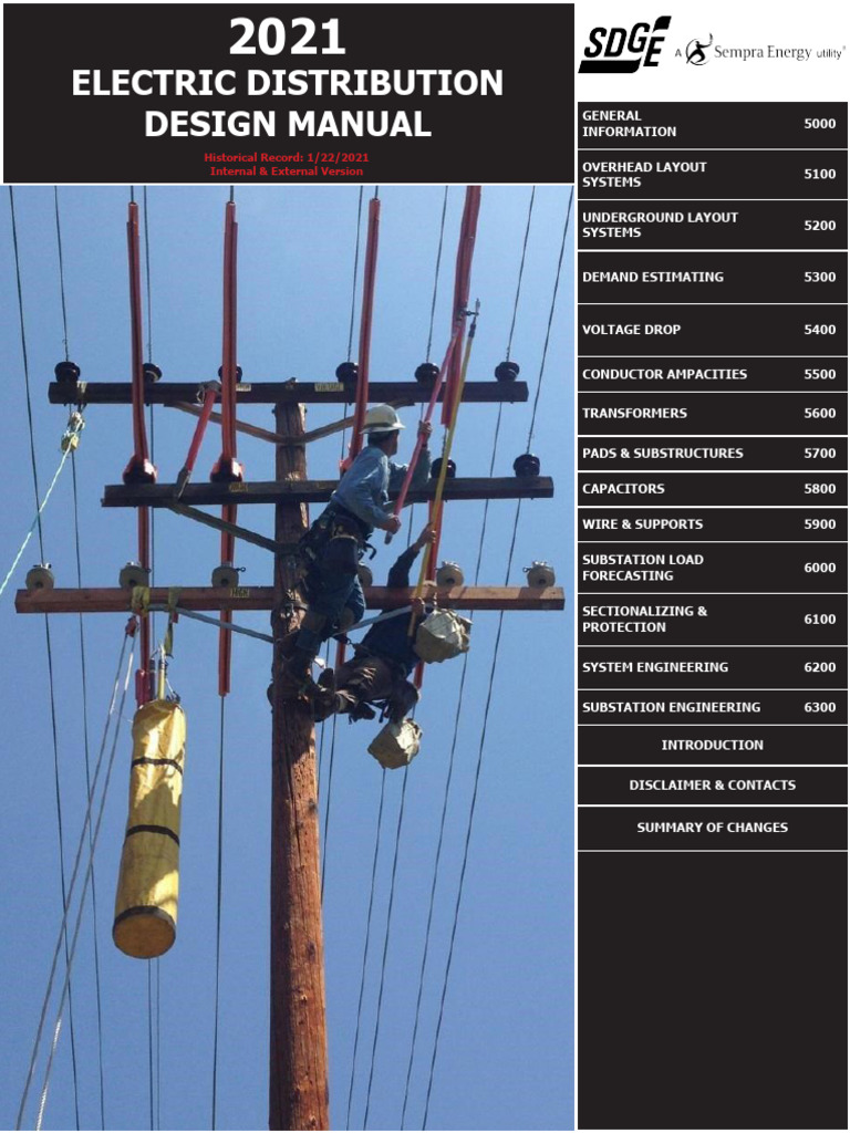 2021 Electric Distribution Design Manual SDGE Sempra Energy Utility ...