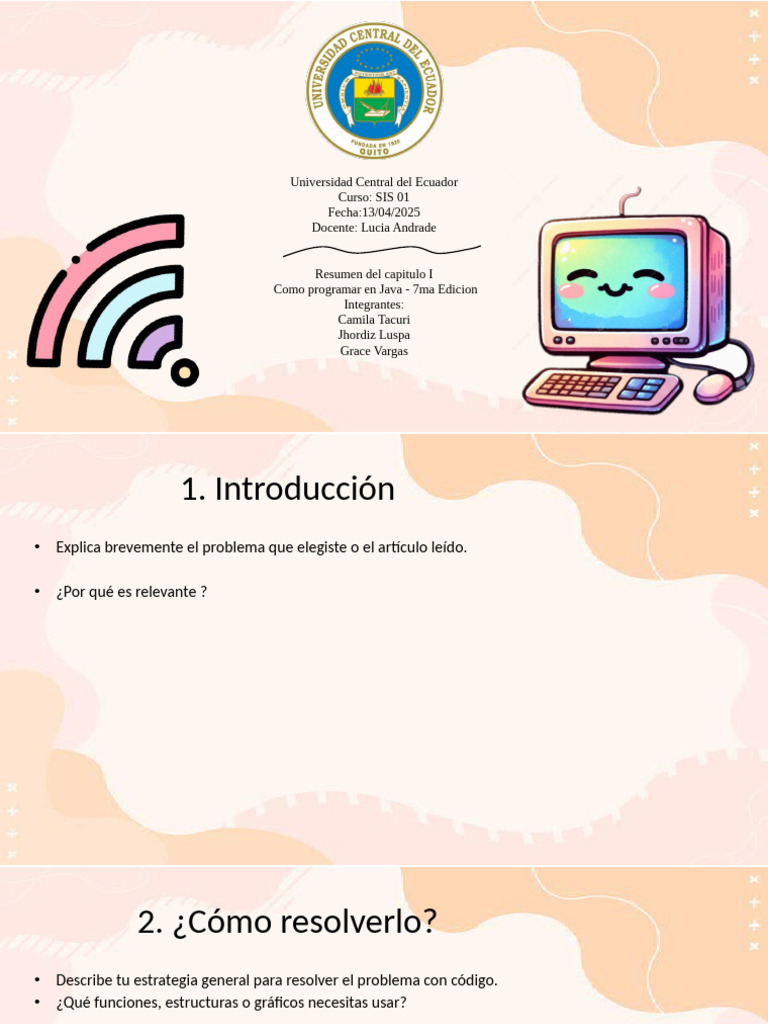 Plantilla_Presentacion_ProgramacionI | PDF | Java (lenguaje de programación) | Lenguaje de ...