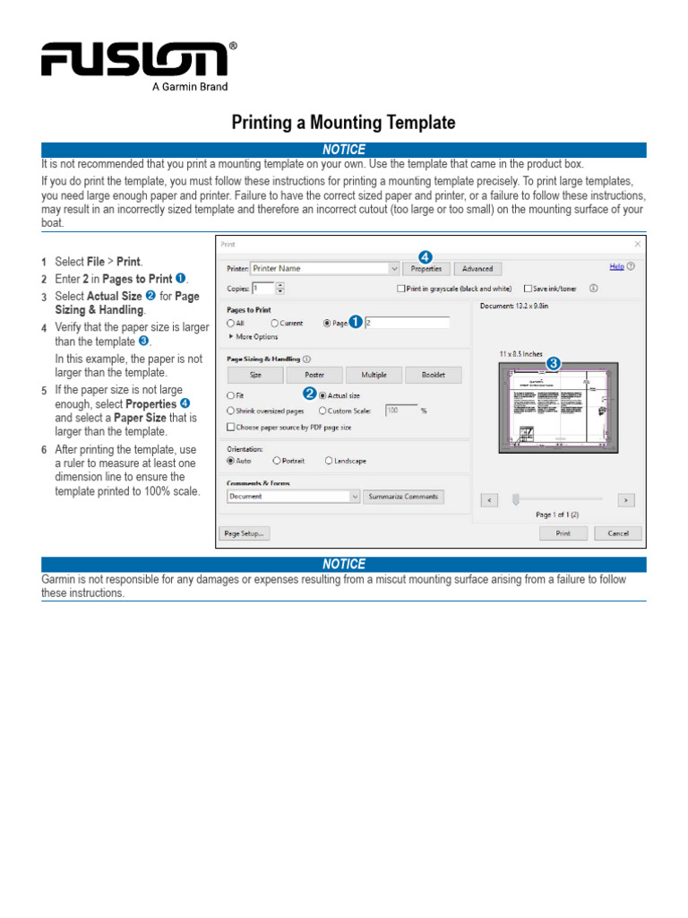 How to Print a Mounting Template | PDF