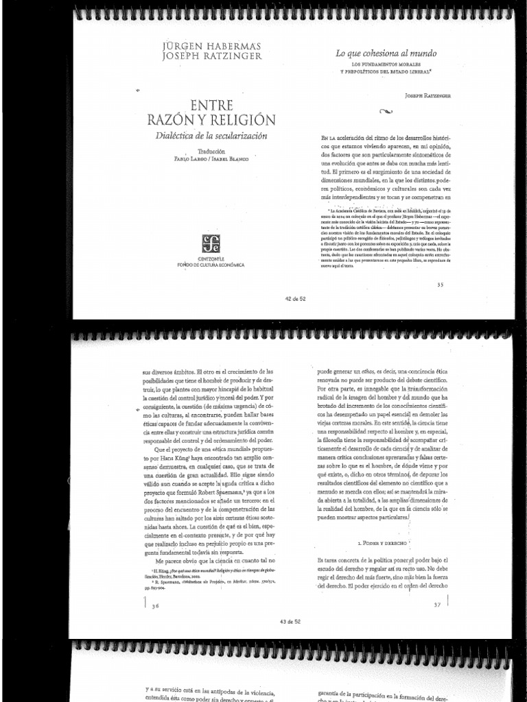 Unidad 02. Entre Razon y Religión (Habermas - Ratzinger) Oblig. | PDF
